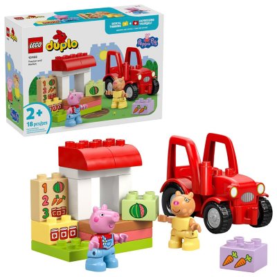 Click here for LEGO DUPLO Peppa Pig Tractor and Market Toy  18 pc... prices
