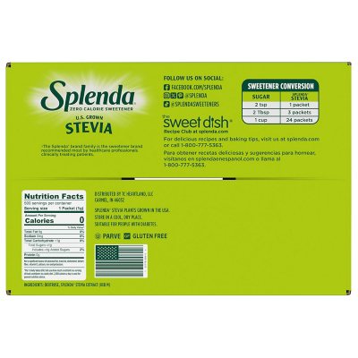 Splenda Nutrition Label