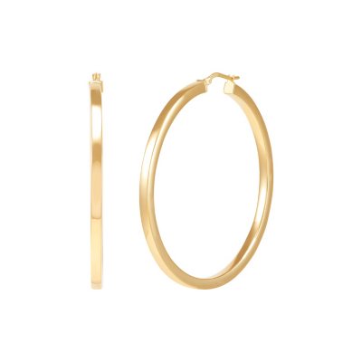 Click here for Round Tube Hoop Earrings in 14K Gold:- 3x50mm prices