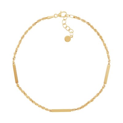 Click here for 14K Yellow Gold Anklet - Solid Rope Chain:- Rope C... prices