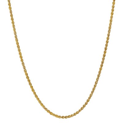 Click here for Semi Solid Rope Chain Necklace in 14K Gold 18  2.1... prices