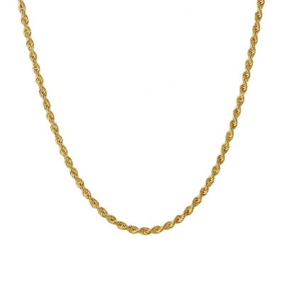 Click here for Solid Rope Chain Necklace 14K Yellow Gold 2.5mm  2... prices