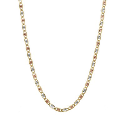 Click here for 14K Tricolor Solid Diamond Cut Valentino Necklace... prices