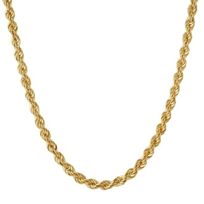 Click here for Semi Solid Rope Chain Necklace in 14K Gold 18  4.8... prices