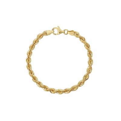 Click here for 14K Yellow Gold Diamond Cut Rope Chain Bracelet 4.... prices