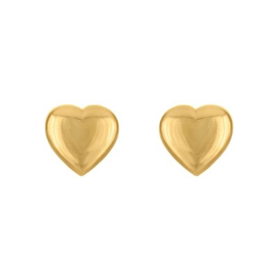 Click here for 14K Yellow Gold High-Polish Puffed Heart Stud Earr... prices
