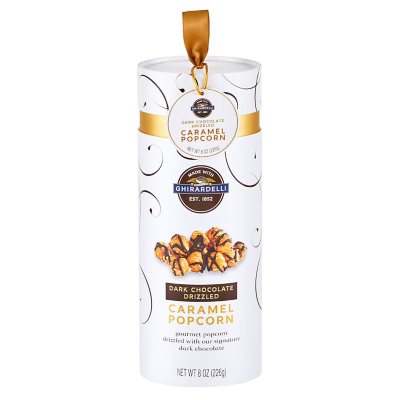 Ghirardelli Dark Chocolate Drizzled Caramel Popcorn, 8 oz. - Sam's Club