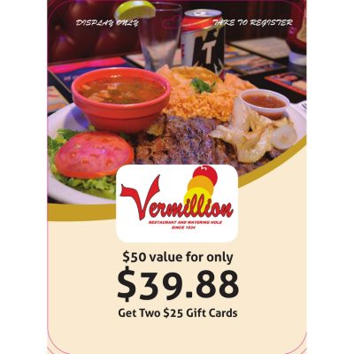 EV VERMILLION 2 X $25 - Sam's Club