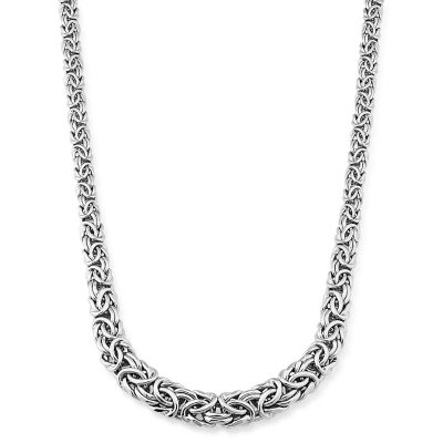 Click here for rhodium plated sterling silver graduated byzantine... prices