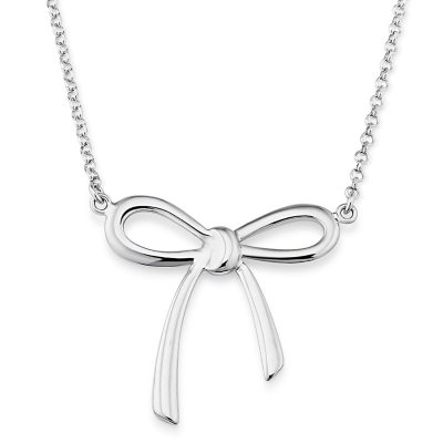 Click here for rhodium plated sterling silver bow adjustable neck... prices