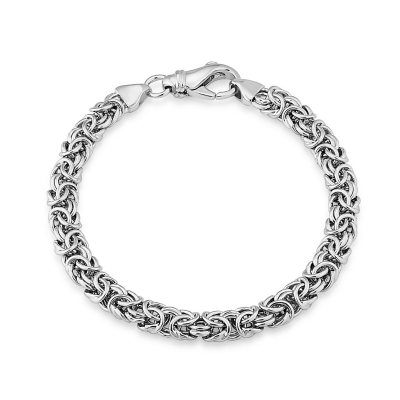 Click here for rhodium plated sterling silver 6.5mm byzantine bra... prices