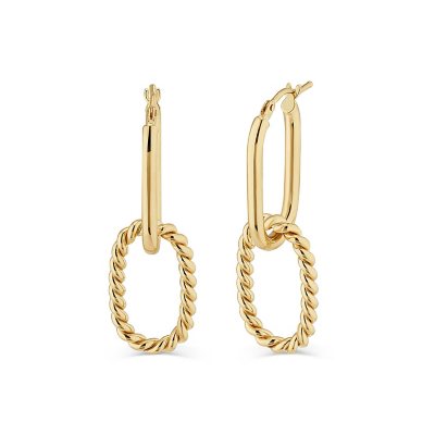 Click here for Twist Drop Hoop Earrings in 14K Gold prices
