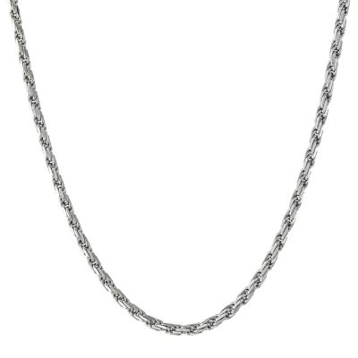 Click here for 18 2.5mm Diamond Cut Rope Chain in Italian Sterlin... prices