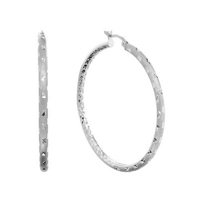 Click here for Diamond Cut Hoop Earrings in Sterling Silver:- 50m... prices