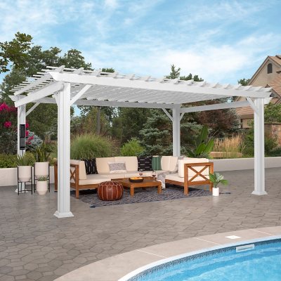 Backyard Discovery 16 x 12 Hawthorne Traditional Steel Pergola w/ Electric  Assembly:- Assembly  16 x 12