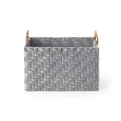 Nautica Rectangular Herringbone Weave Baskets with Rope Handles, Set of ...