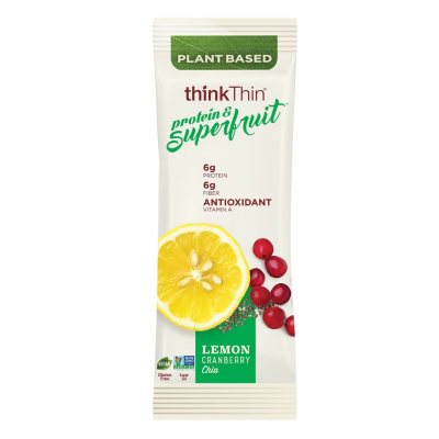 thinkThin Protein and Superfruit Lemon Cranberry Chia (12 ct.) - Sam's Club