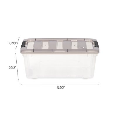 IRIS USA Stack Pull 13 Quart Clear Plastic Storage Box 10.98 W x 16.50 L x 6.53 H 8 Piece Set Sam s Club