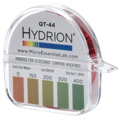 Hydrion QT-44 Quat Test Paper for 4 Chain Quats (0-400 PPM) - Sam's Club