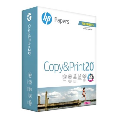 HP Copy and Print20, 20lb, 92 Bright, 8.5 x 11", 1 Ream of 750 Sheets ...