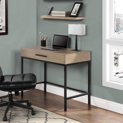 Stetson Minimalist Writing Desk with Storage Drawer Natural