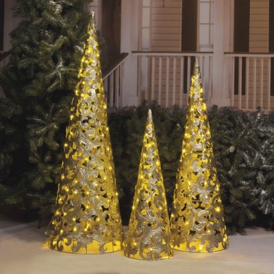 LED Cone Trees - Set of 3 - Sam's Club