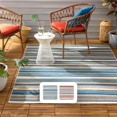 Town & Country Everyday Rio Multicolor Stripe Outdoor Rug - Sam's Club