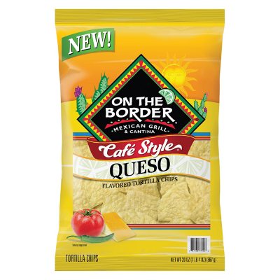 On The Border Café Style Queso Flavored Tortilla Chips, 20 oz. - Sam's Club