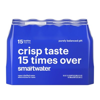 SmartWater Vapor Distilled Premium Water Bottles, 23.7 fl oz., 15 pk ...
