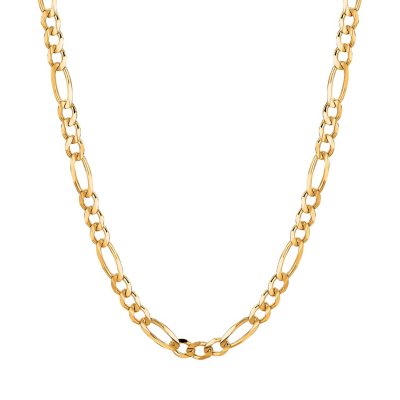 Click here for Solid Figaro Chain Necklace in 14K Gold- 22  4.5mm... prices