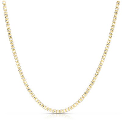 Click here for Ice Chain Necklace 3.1mm in 14K Two-Tone Gold  24:... prices