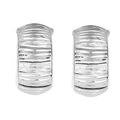 Click here for 14K White Gold Diamond Cut and Polished Huggie Ear... prices