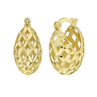 Click here for Open Filigree Hoop Earring in 14K Yellow Gold prices