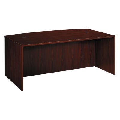 basyx by HON - BL Laminate Series Bow Front Desk Shell - Mahogany - Sam ...