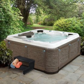 Everlast Spas Premiere 80-Jet Spa (Rock Millstone/Sterling Silver ...