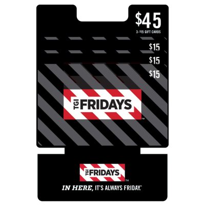 TGI Friday's $45 Gift Card Multi-Pack, 3 x $15 - Sam's Club