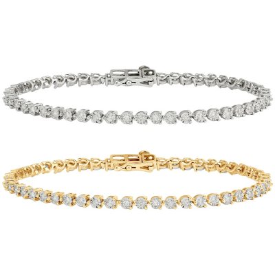 Click here for 1.06 CT. T. W. Round Diamond Miracle Tennis Bracel... prices