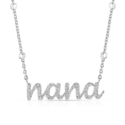 Click here for Sterling Silver and Diamond Identity Necklace:- Na... prices