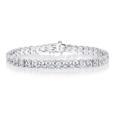 Click here for 925 Sterling Silver Oval Lab Created White Sapphir... prices