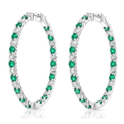 Click here for Lab Created White Sapphire Huggie Hoop Earrings- E... prices