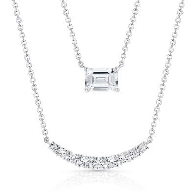 Click here for Set of Lab Created White Sapphire Pendants in Ster... prices