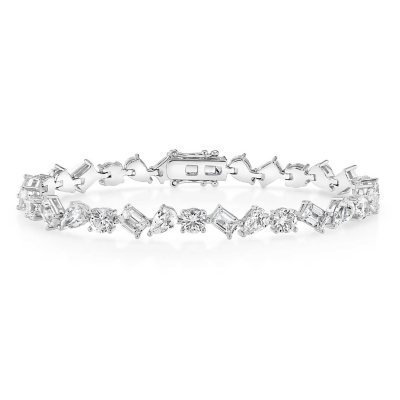 Click here for 925 Sterling Lab White Sapphire Mixed Fancy Cut Te... prices