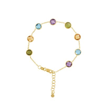 Click here for Multi-Gemstone Station Bracelet in 14K Gold prices
