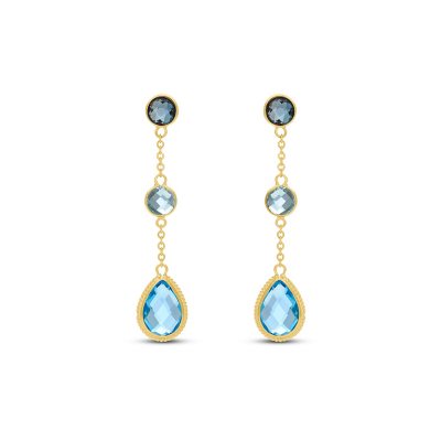 Click here for Round & Pear Cut Multi-Gemstone Earrings in 14K Go... prices