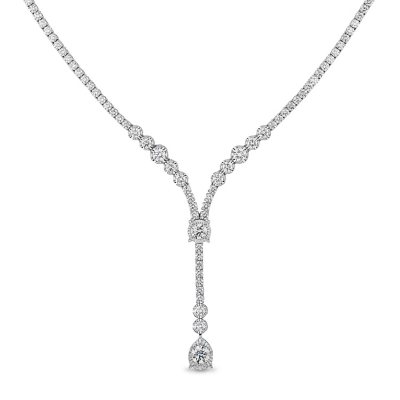 Click here for 4.33 CT. TW Round Cut Natural Diamond Lariat Neckl... prices