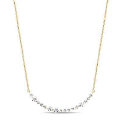 Click here for 0.50 CT. TW Round Diamond Bar Necklace in 14K Gold prices