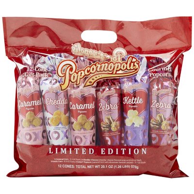Popcornopolis Valentine's Day 12-Cone Popcorn Gift Pack (20.1 oz ...