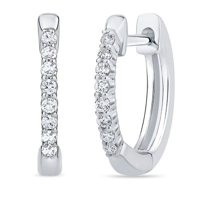 Click here for 0.10 CT. T. W. Diamond Huggie Hoop Earrings in 14K... prices
