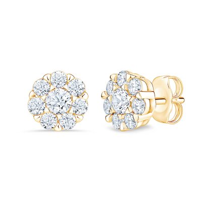 Click here for Lab Created Diamond Flower Earrings in 14K Gold  1... prices
