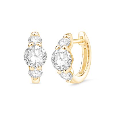 Click here for 1.50 CT. T.W. Lab Diamond Hoop Earrings in 14K Yel... prices